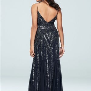 MARINA | Dresses | Marina Navy Deco Beaded Mesh Aline Gown | Poshmark